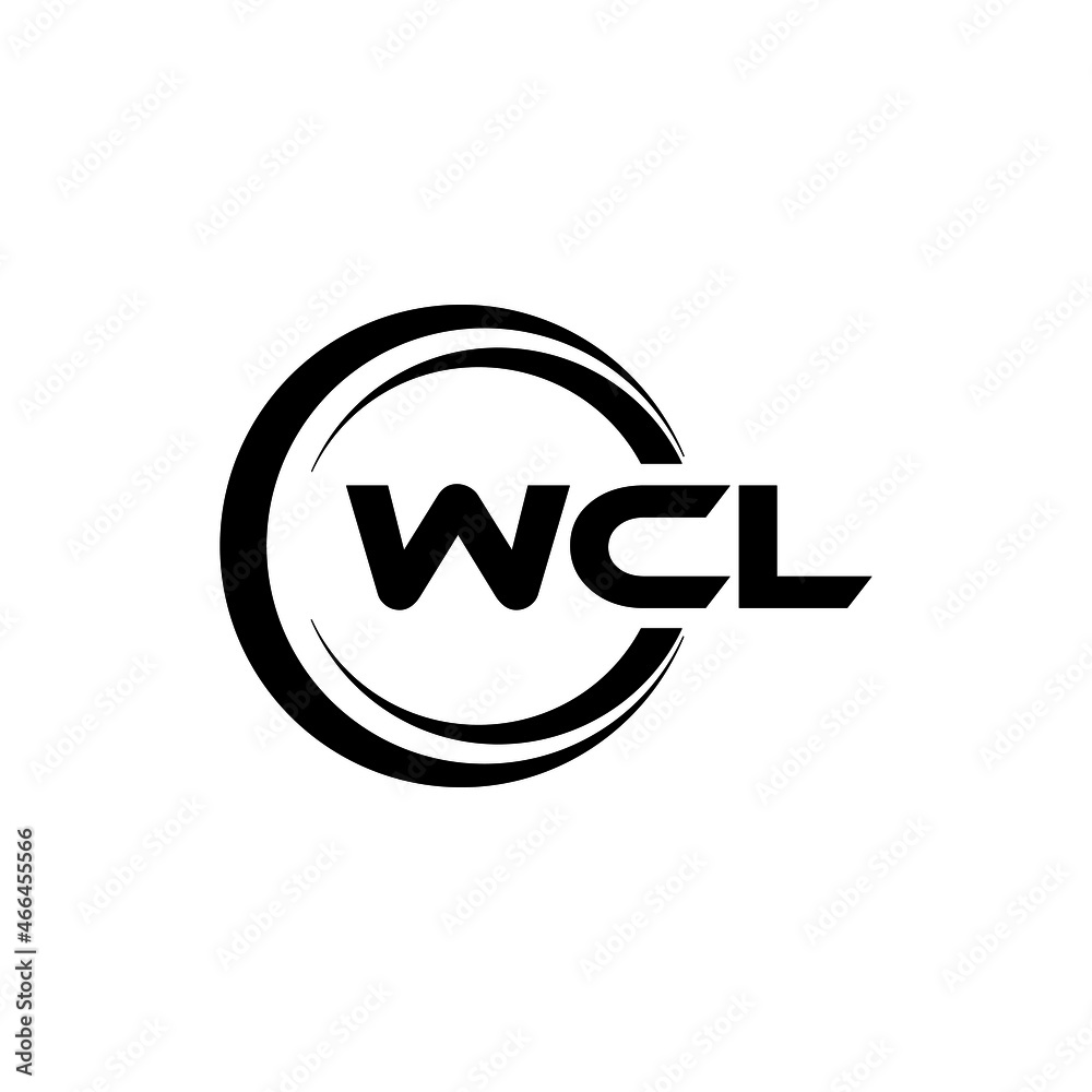 WCL letter logo design with white background in illustrator, vector ...