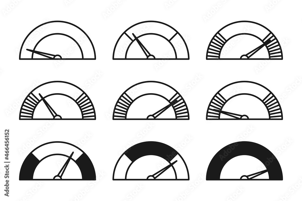 Line art black and white indicator collection Stock Vector | Adobe Stock