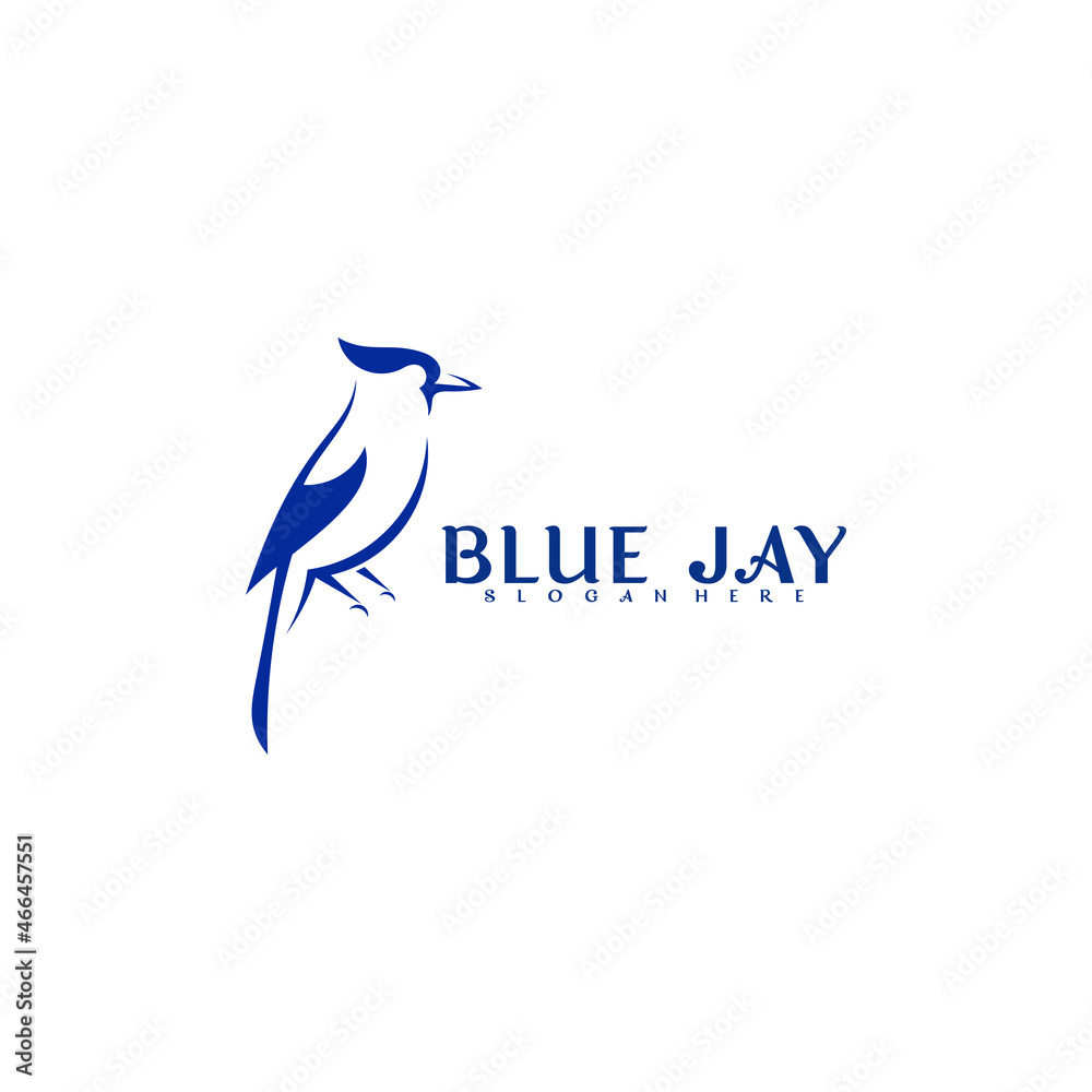 Blue jay bird logo vector design. Modern creative design Stock Vector ...