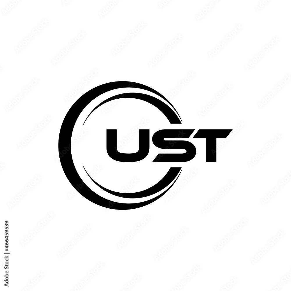 UST letter logo design with white background in illustrator, vector ...