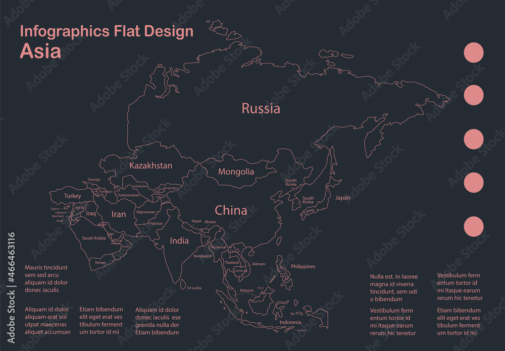 Asia Map Blank Color