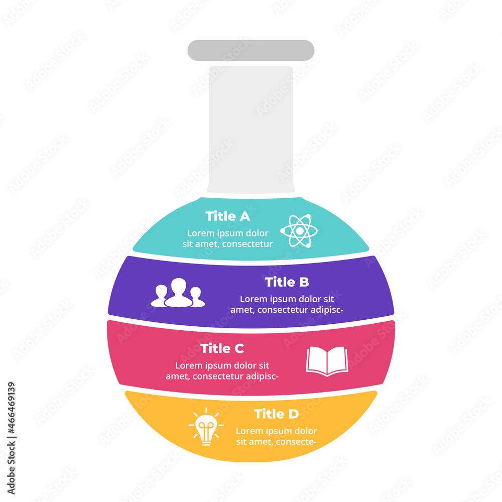 Scientific research Infographic. Chemical or biological experiment with ...