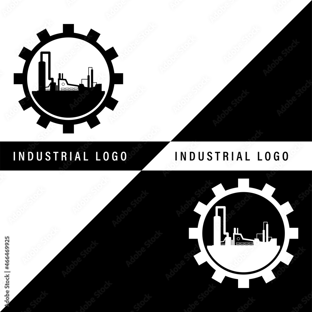 Industrial logo, industry logo design vector illustration Stock Vector ...