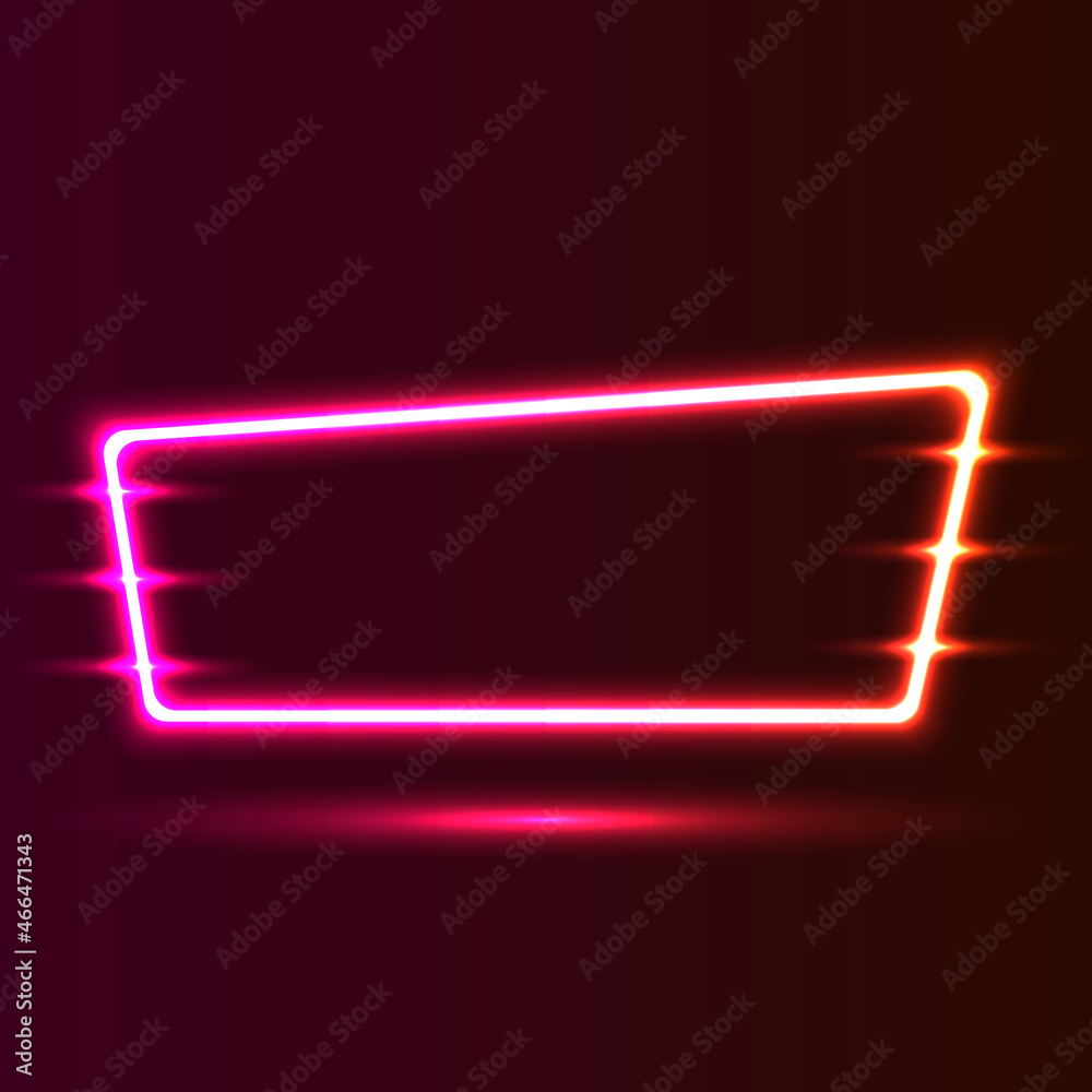 Futuristic Neon frame border. red neon glowing background Stock Vector ...