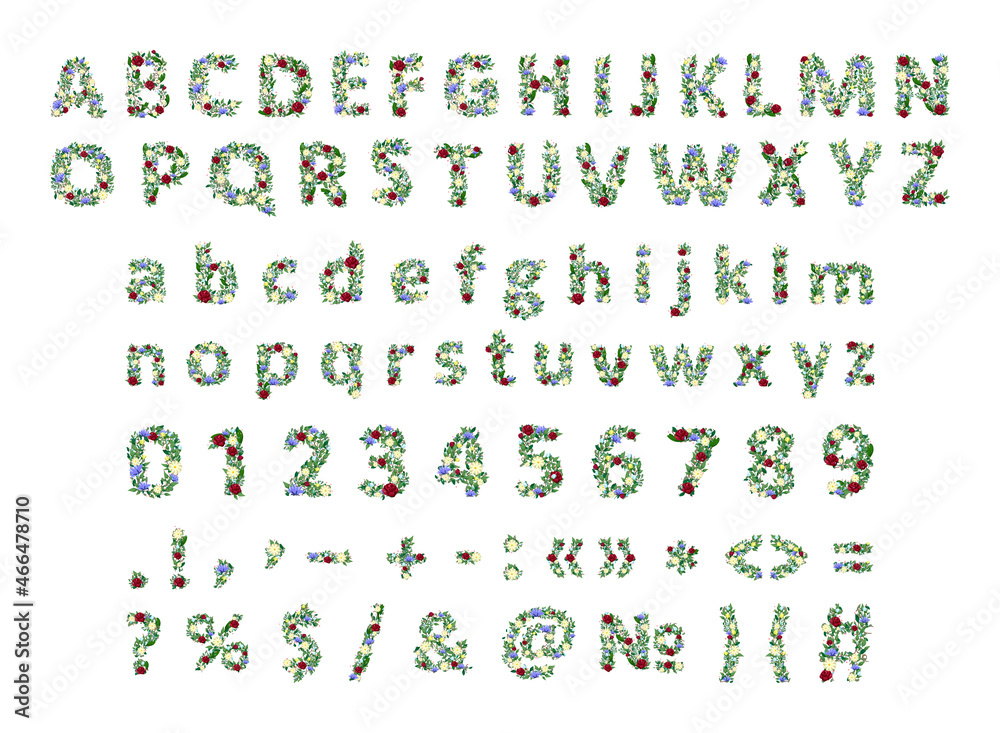 Vector collection of letters, numbers and punctuation marks from ...