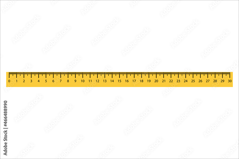 Ruler icon. Yellow ruler. 30 cm scale Stock Vector | Adobe Stock