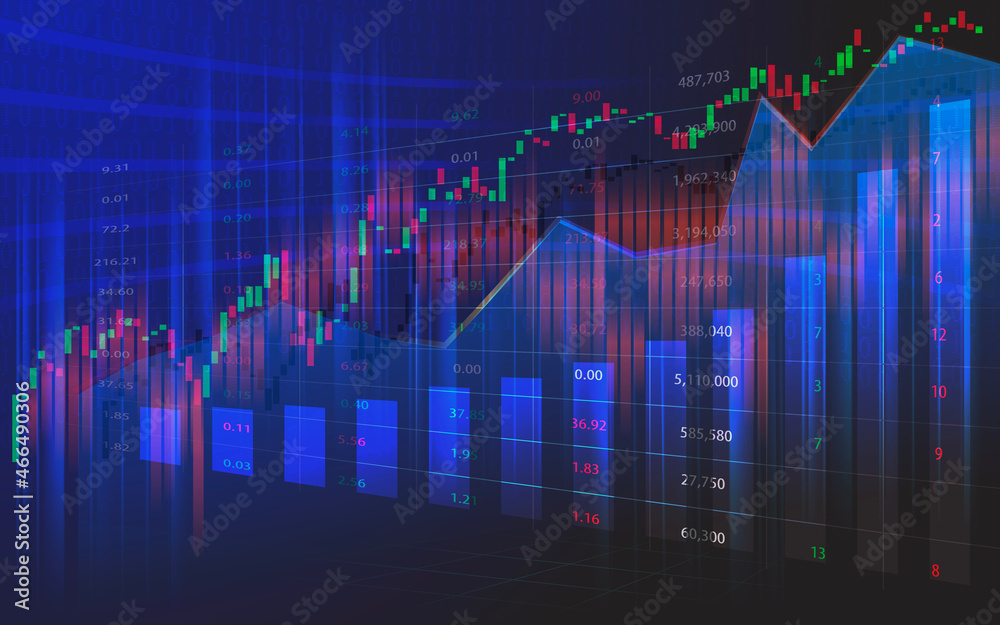 stock market and forex chart background with binary code. Stock and ...