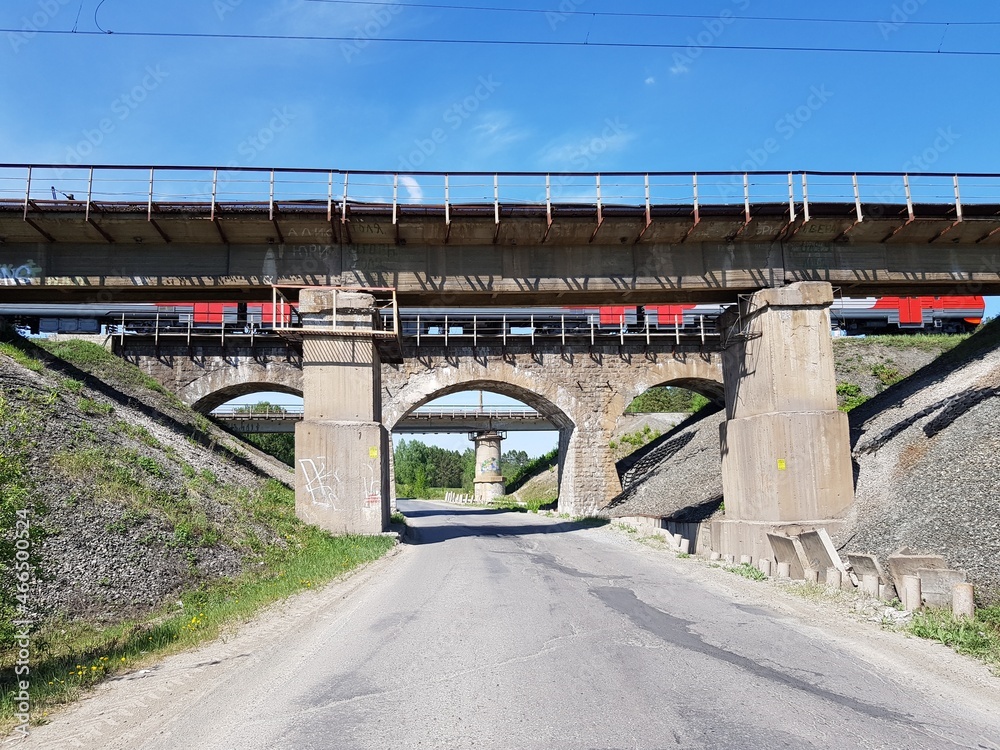 The arches of the old stone railway bridge Stock Photo | Adobe Stock