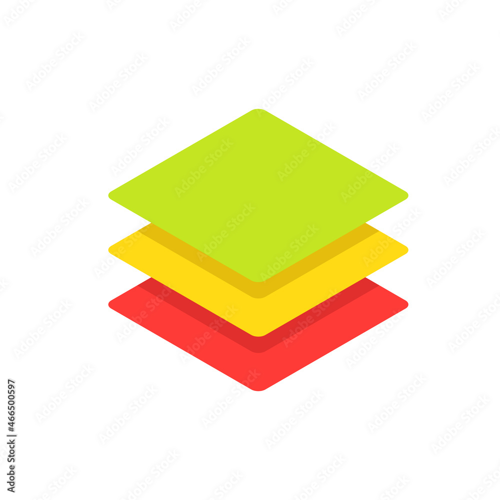 Three layers icon. Clipart image isolated on white background Stock ...