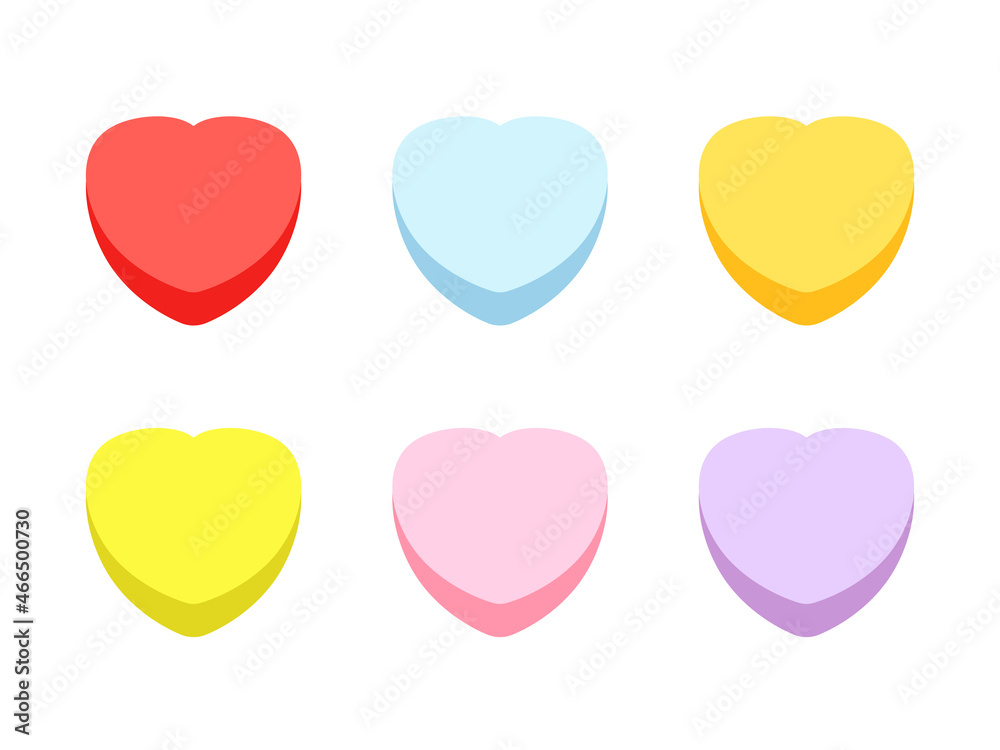 Conversation heart blank colorful icon set. Clipart image isolated on ...