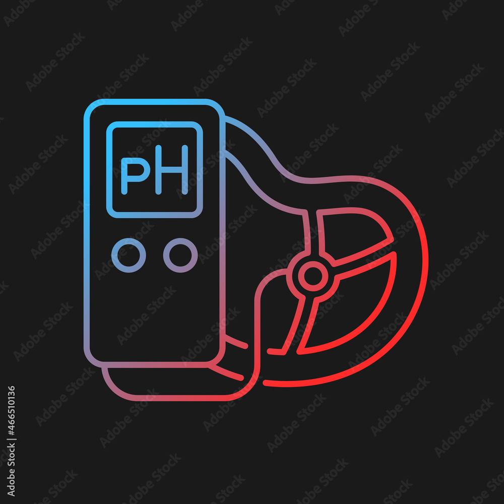 Food pH measurement gradient vector icon for dark theme. Products ...