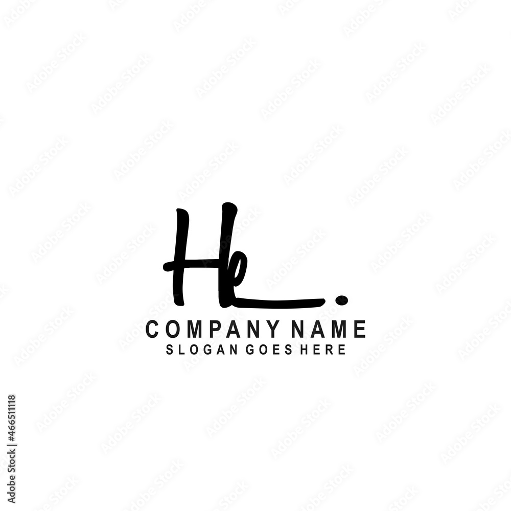 Initial letter HE Signature handwriting Logo Vector Stock Vector ...
