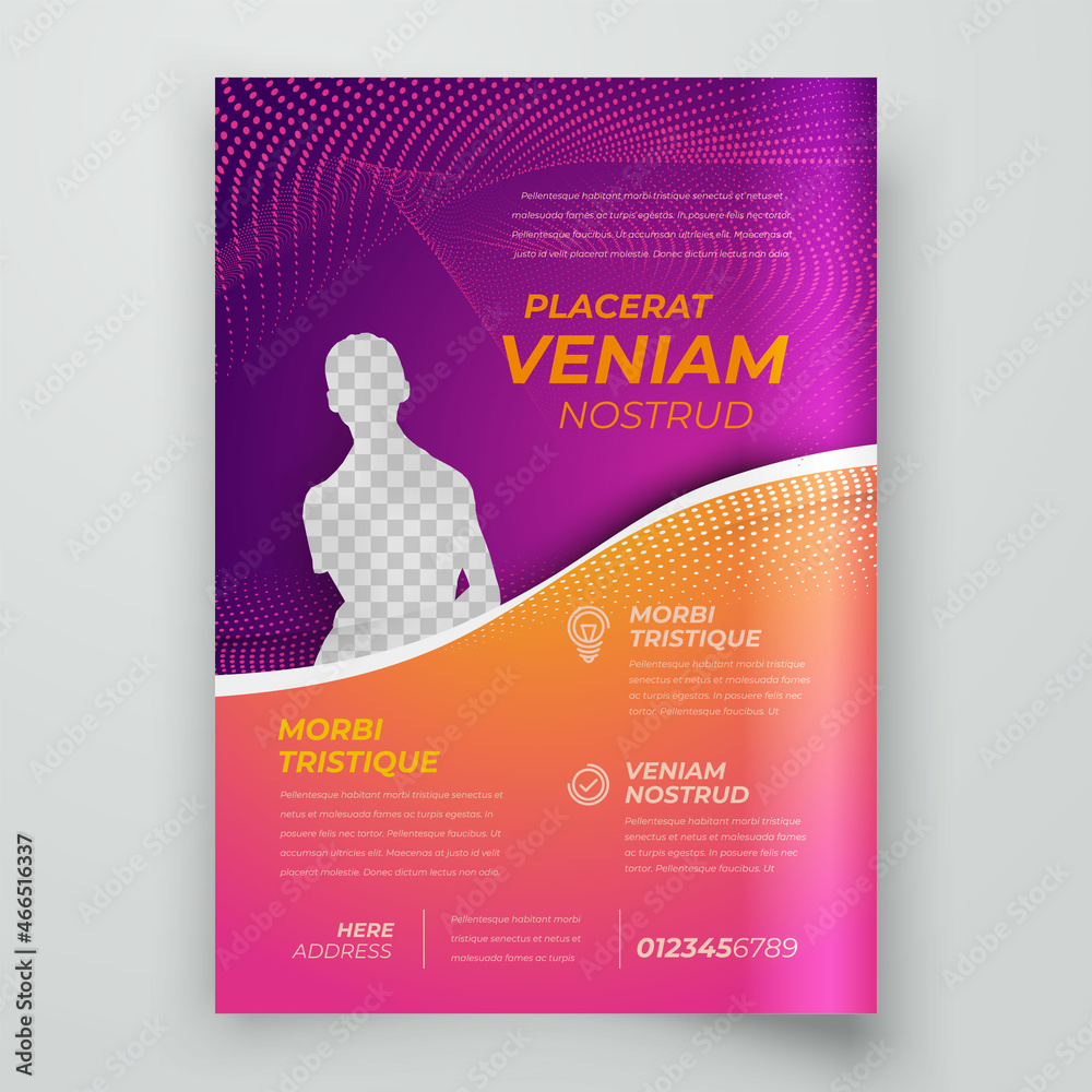 Flyer Cover design template Curves and dots theme violet color ...