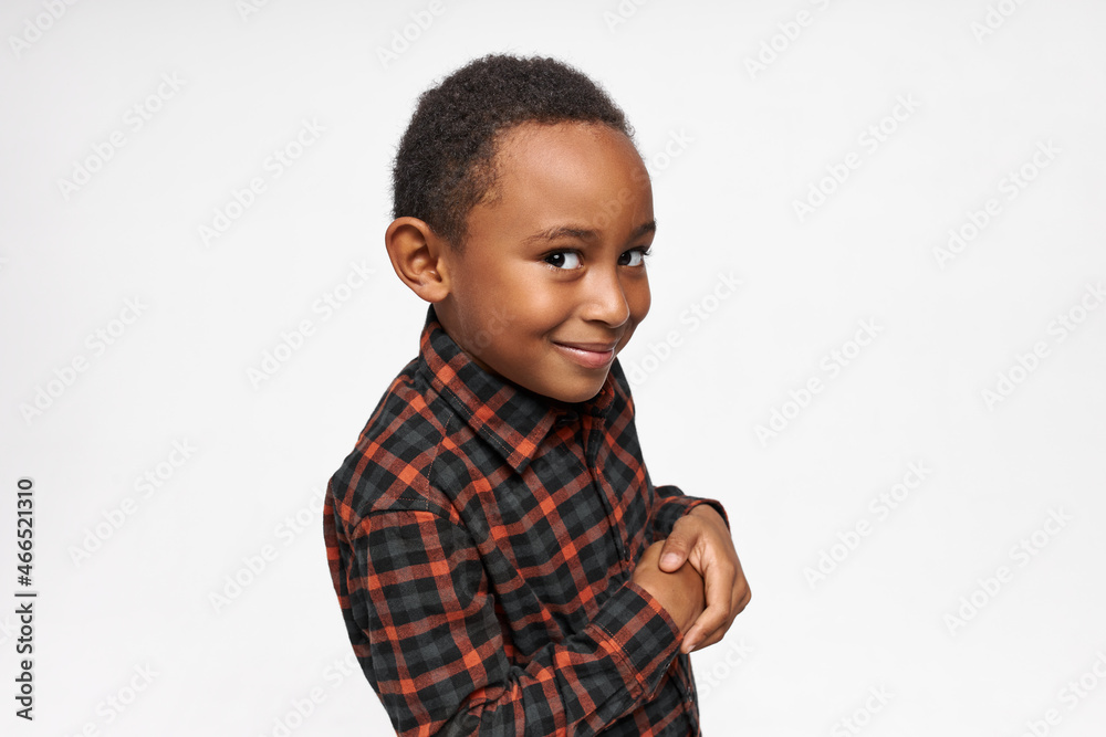 Human emotions and feelings. Carefree childhood. Portrait of cute ...