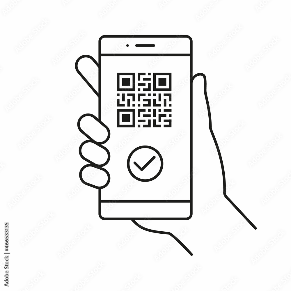Vaccination QR code icon. Digital health passport. Electronic ...