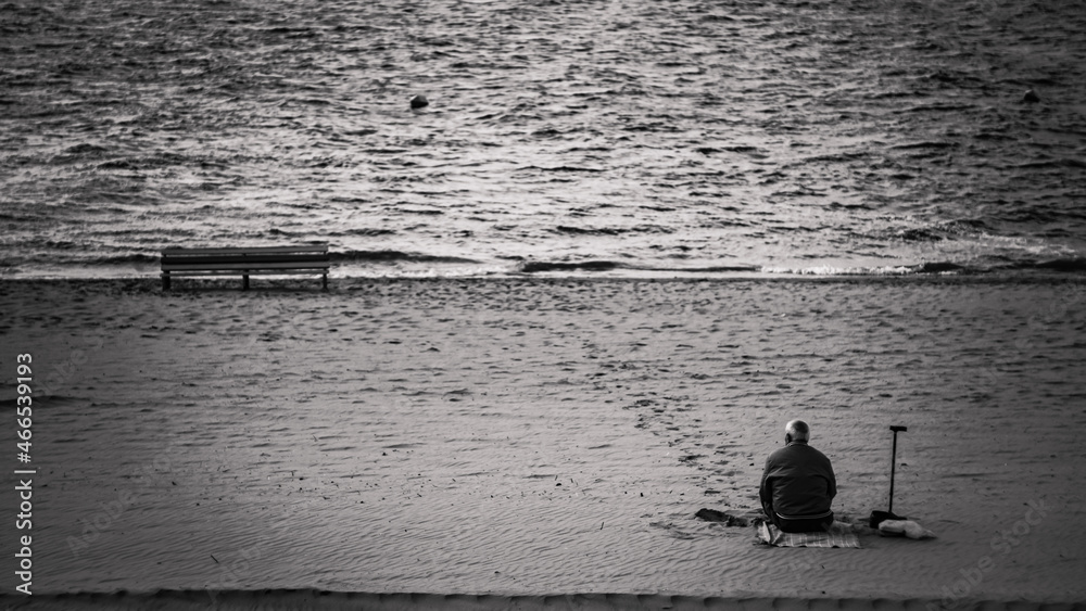 black and white loneliness Stock Photo | Adobe Stock