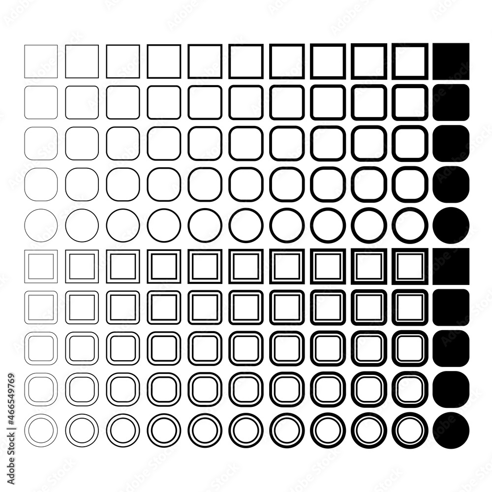 Vector illustration - Set of square and circle borders and outlines for ...