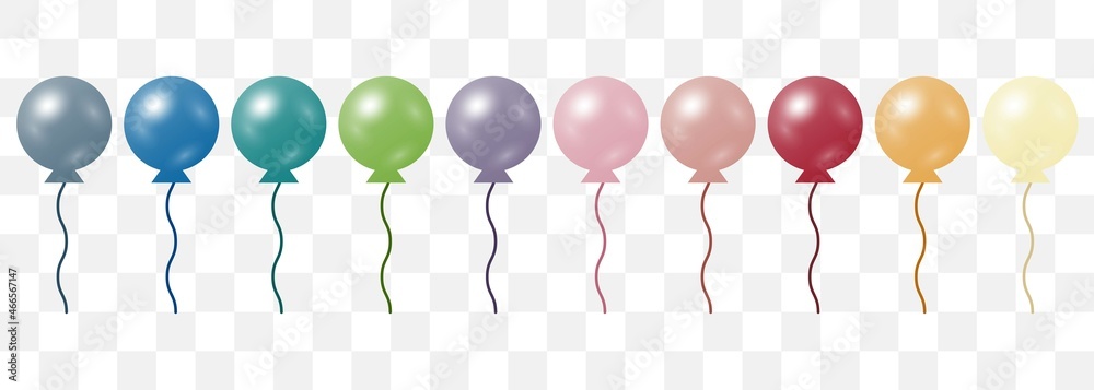Set balloons icon transparent background. Vector illustration. Stock ...