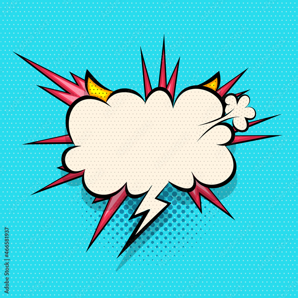 Comics speech bubble for text pop art design. Colored empty dialog ...