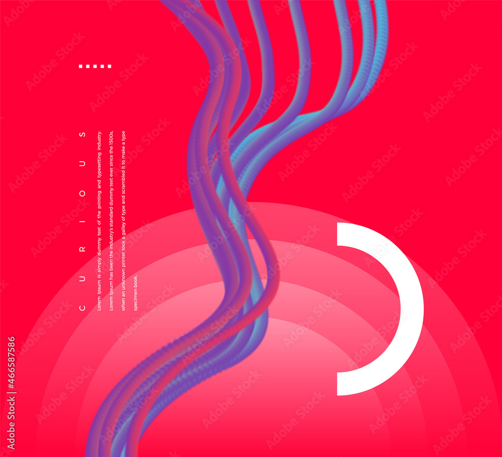 Abstract cover page design with colorful particle wave on dark ...