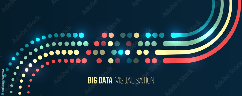 Big data visualization. Information analytics concept. Sorting data ...