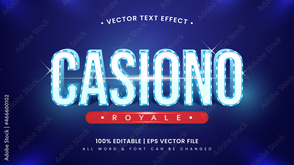 Casino Royale 3d Text Style Effect. Editable illustrator text style ...