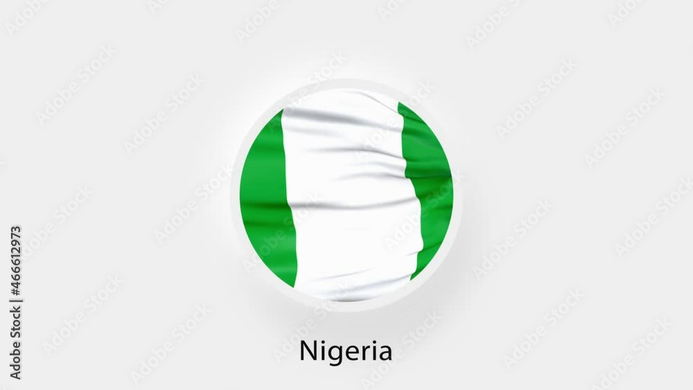 Nigeria Circular Flag Loop. Animated national flag of Nigeria ...