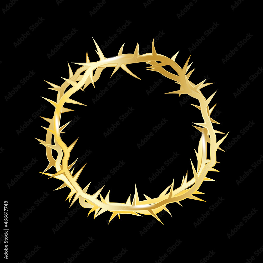 Crown of thorns in vintage style. The sign of the torment of Christ ...