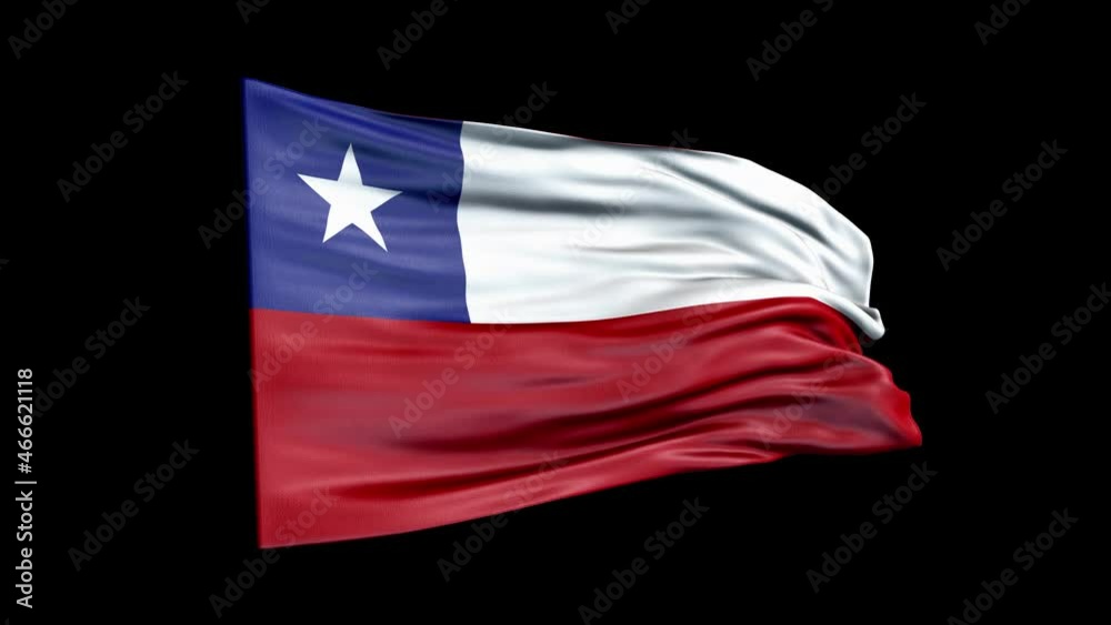 Realistic Chile flag is waving 3D animation. National flag of Chile. 4K ...