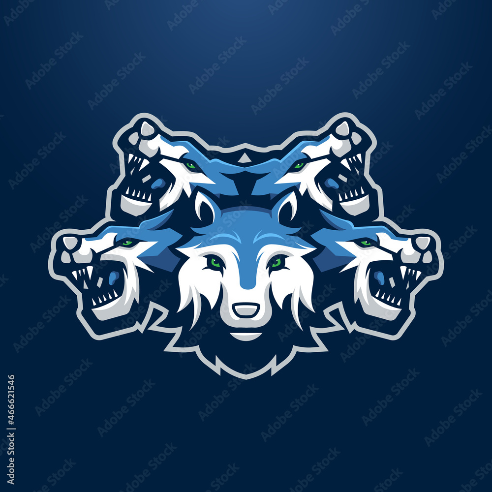 Wolf mascot logo design vector with modern illustration concept style ...