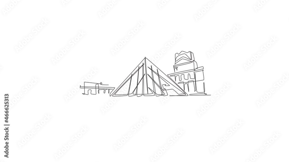 Animated self drawing of one continuous line draw welcome to Musee du ...