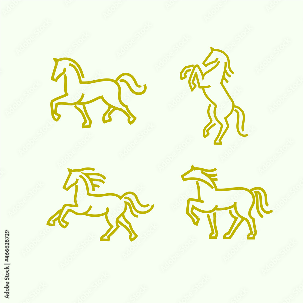 simple Outline horse logo Stock Vector | Adobe Stock