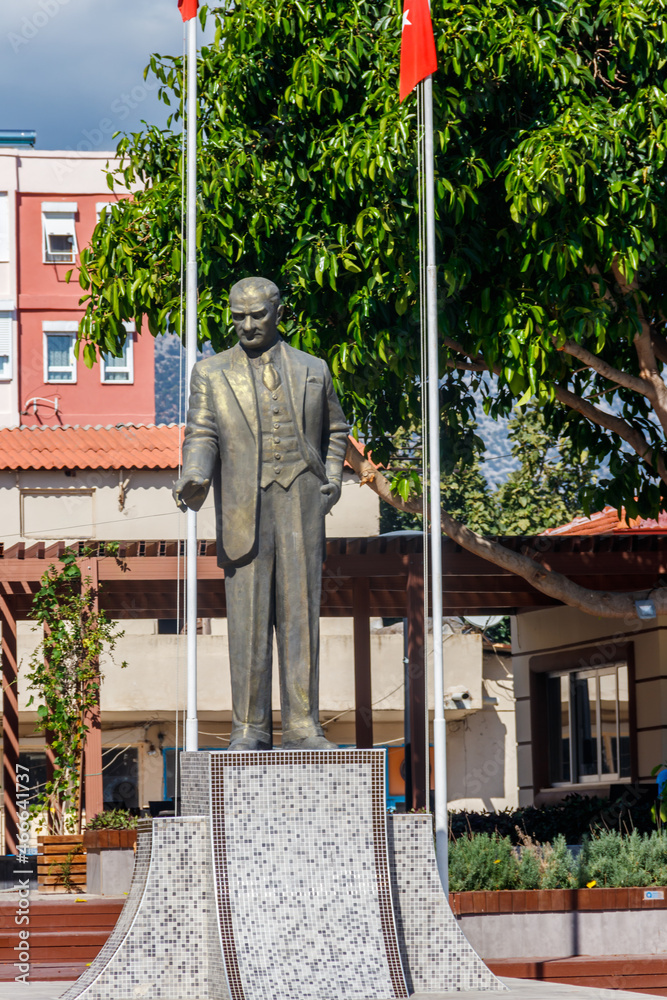 Monument to Mustafa Kemal Ataturk in the center of Demre, Antalya ...