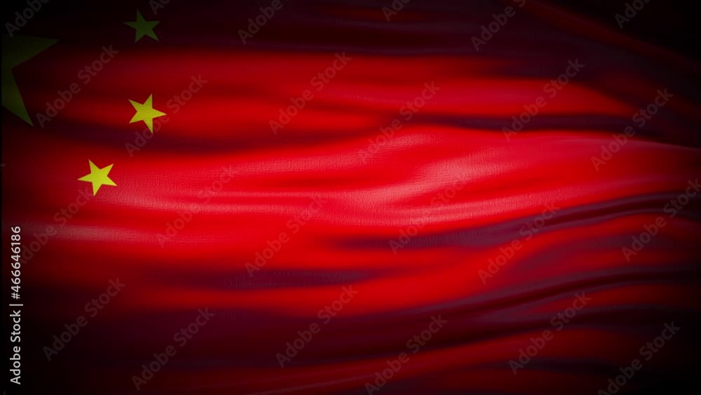 Animation China flag is waving seamless loop. China flag waving in the ...