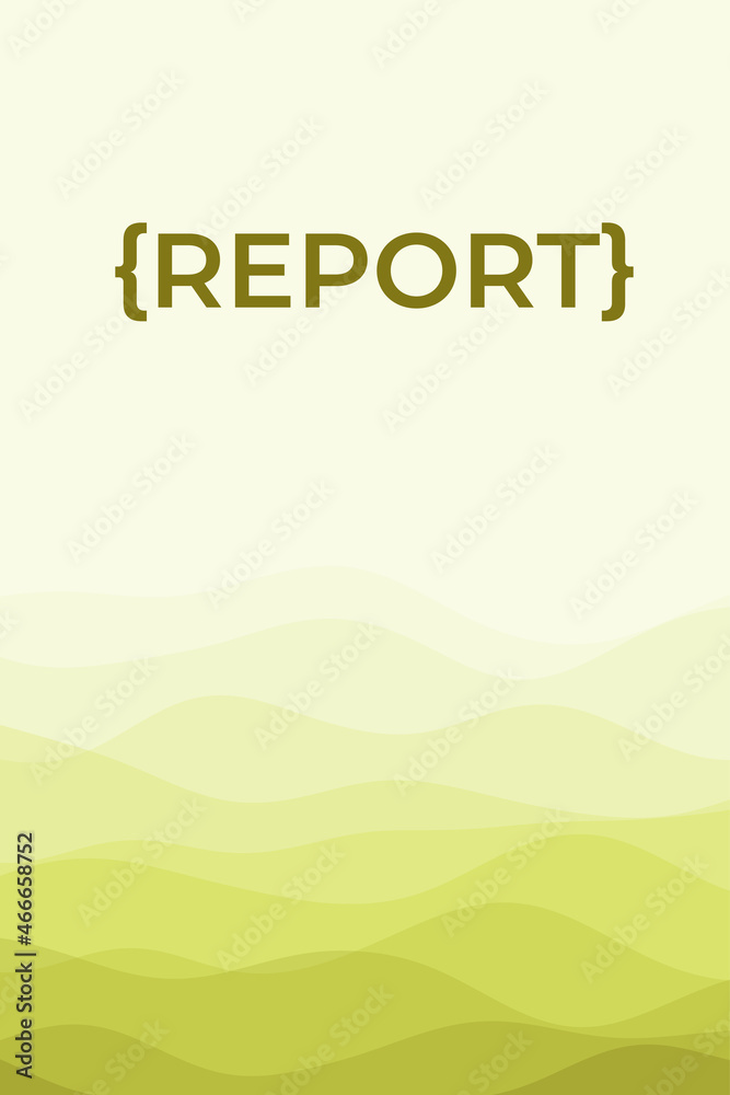 Cover page template. Page template with soft curves in lime colors. Can ...