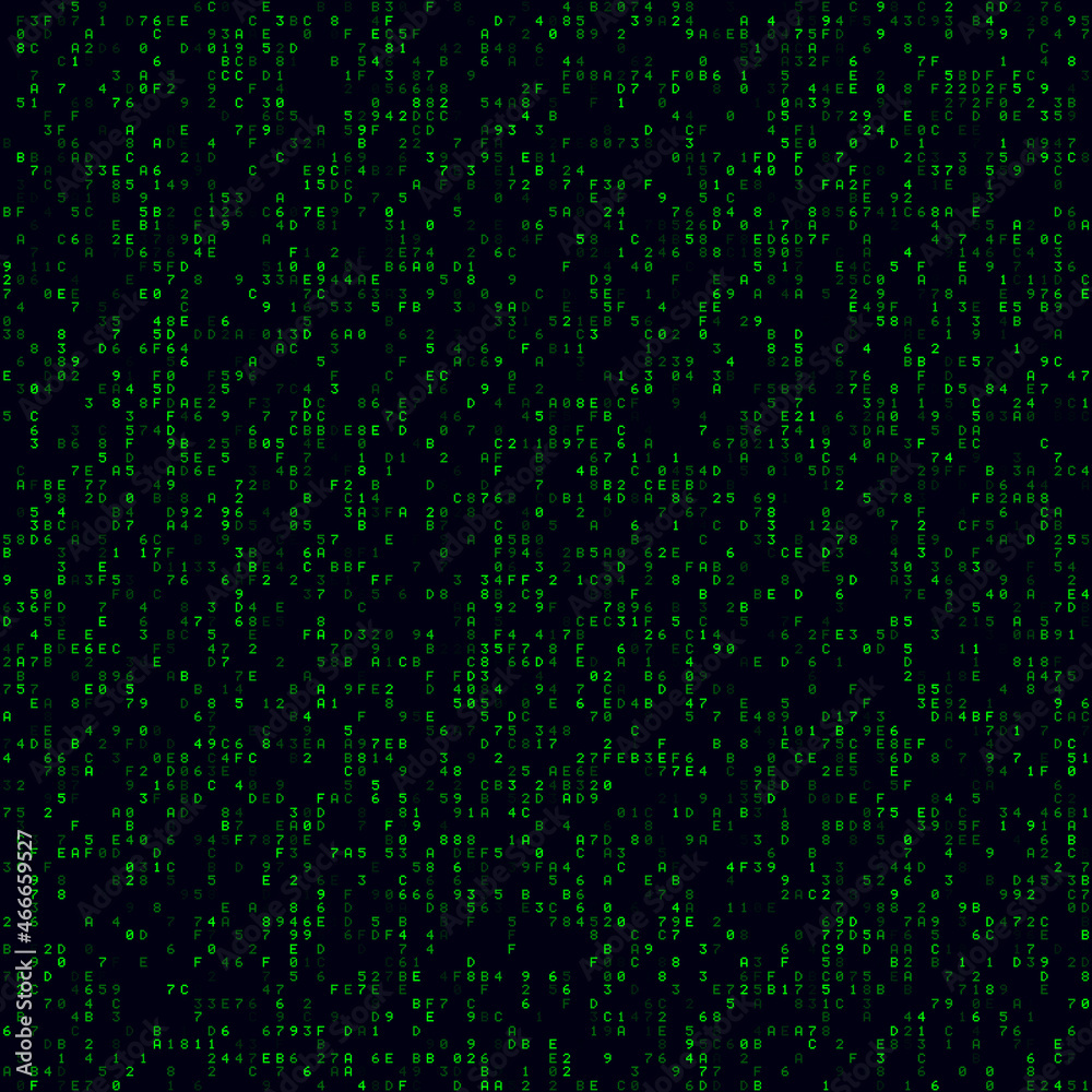 Matrix background. Green sparse hexademical background. Big sized seamless pattern. Artistic ...