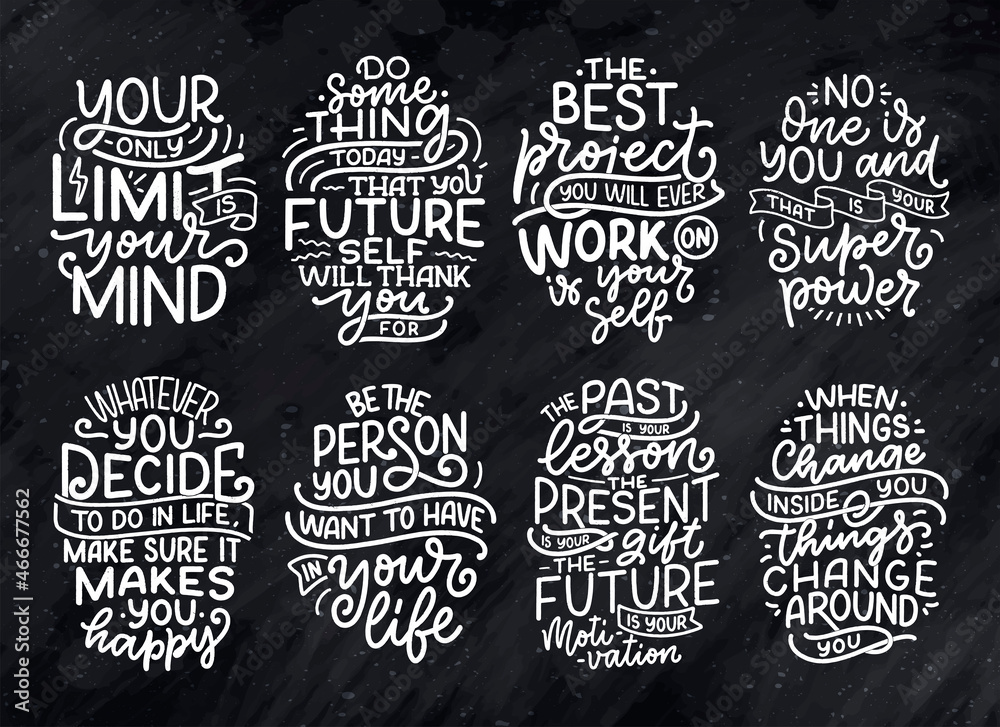 Set with lettering slogans about be yourself. Funny quotes for blog ...