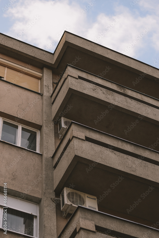 Communistic housing bloc building in Serbia Stock Photo | Adobe Stock