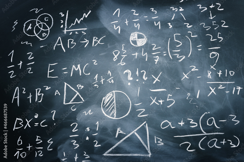 Blackboard with math calculation Stock Photo | Adobe Stock