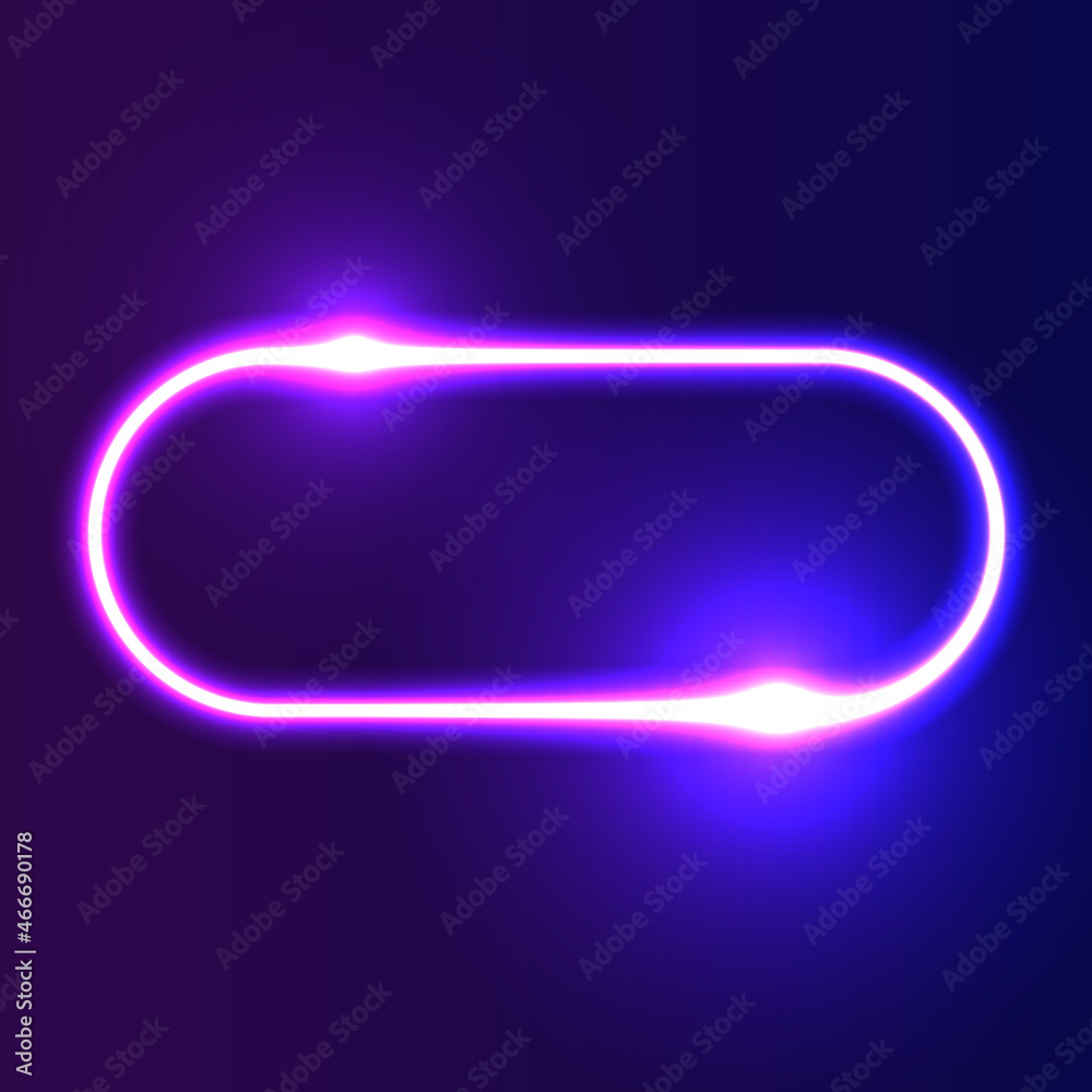 Futuristic Neon frame border. Purple neon glowing background Stock ...