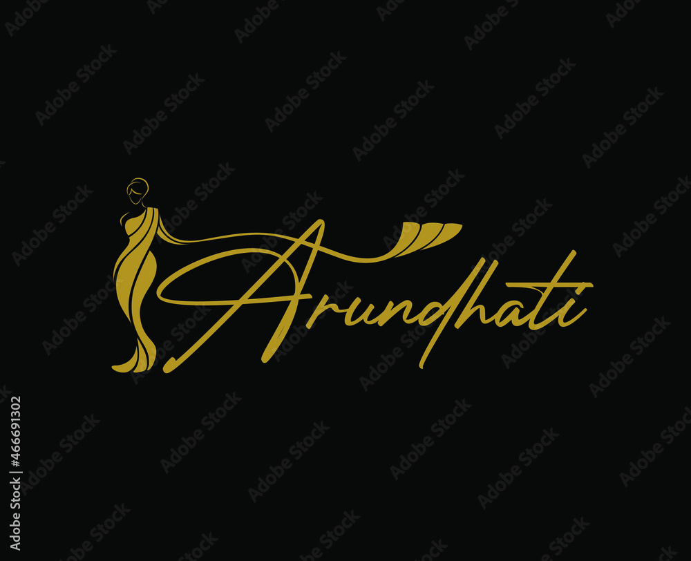 Arundhati Saree shope logo vector. Arundhati lettering. Stock Vector ...