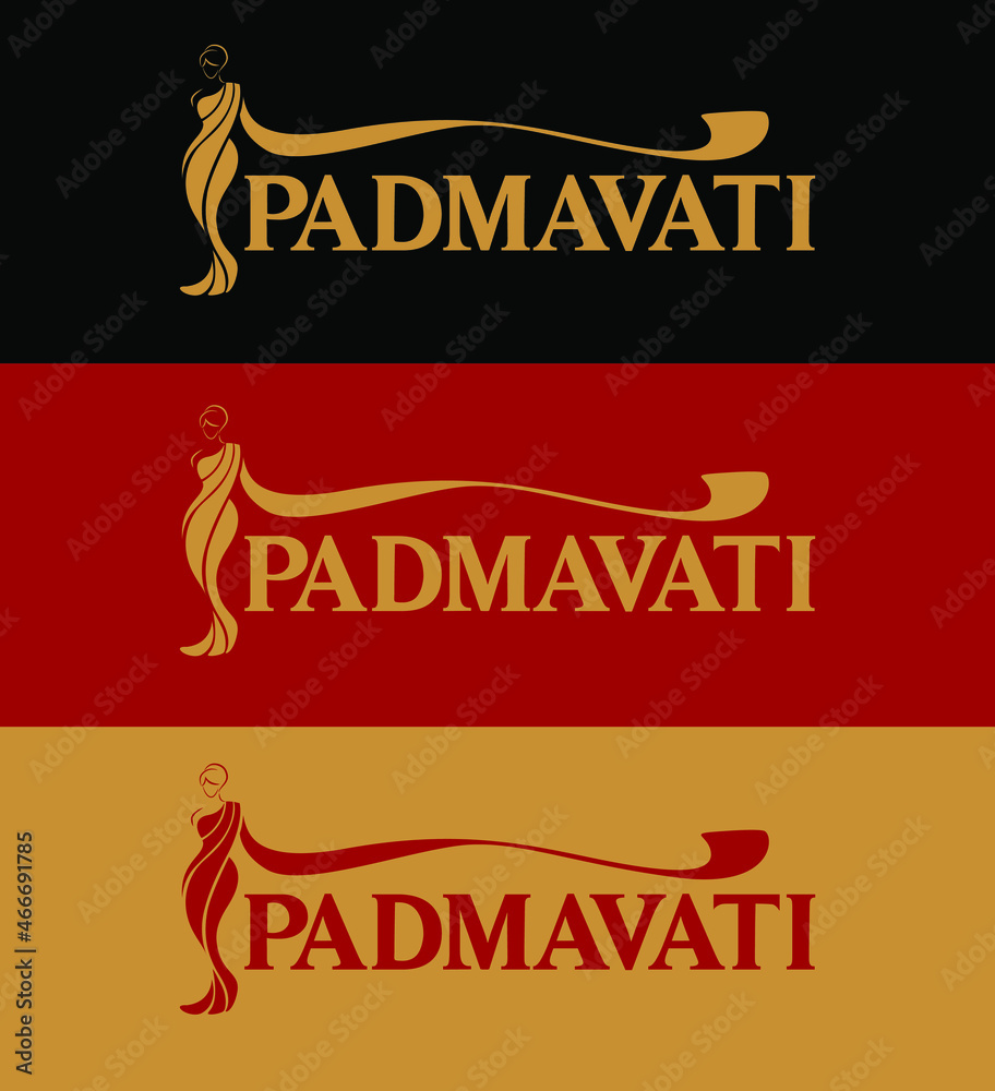 Padmavati Sarees logo with women figure vector. Padmavati Brand ...