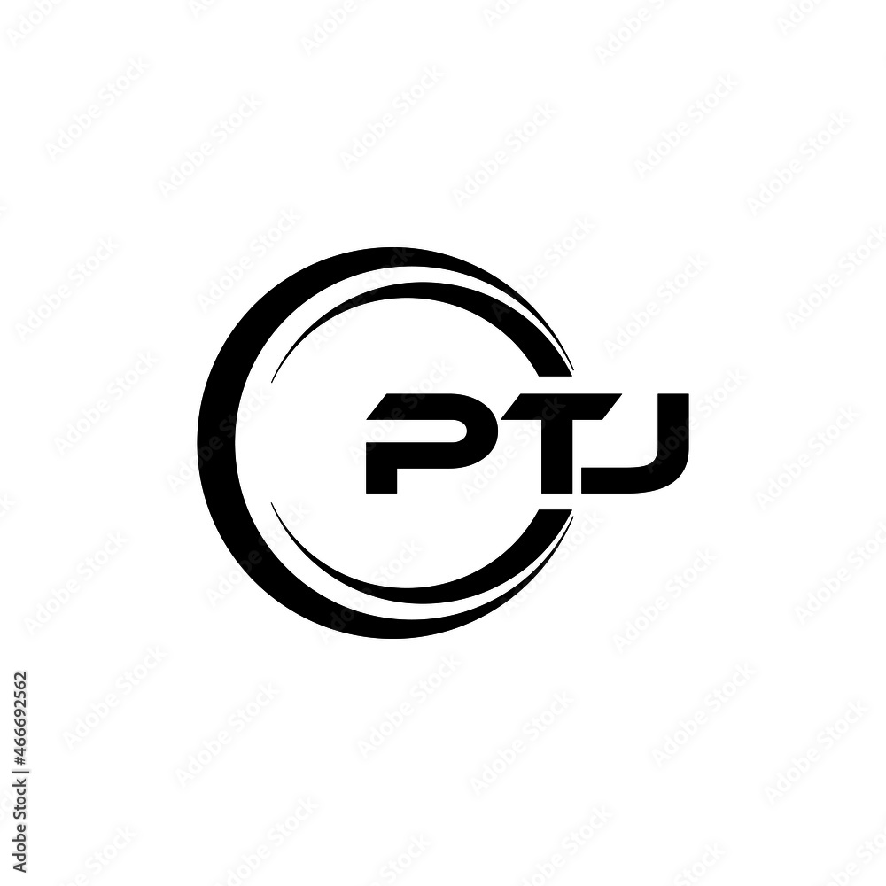 PTJ letter logo design with white background in illustrator, vector ...