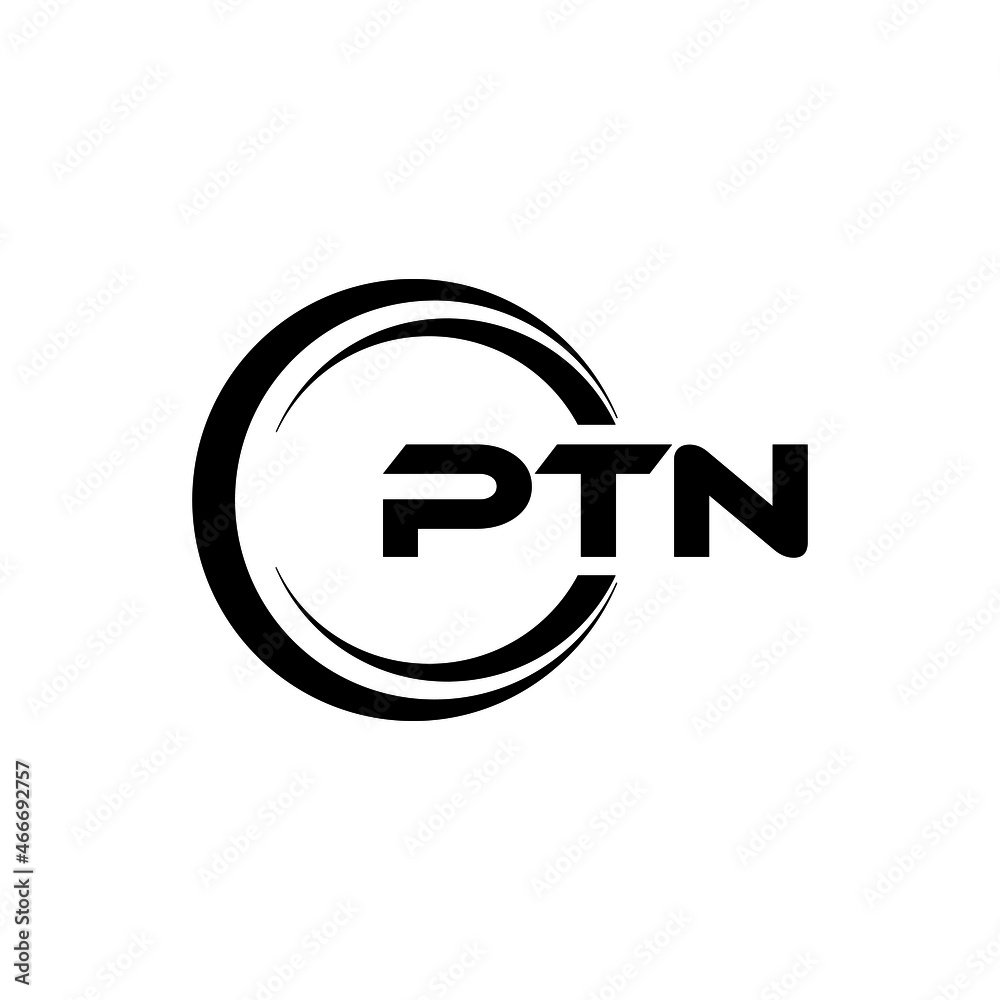 Vettoriale Stock PTN letter logo design with white background in ...