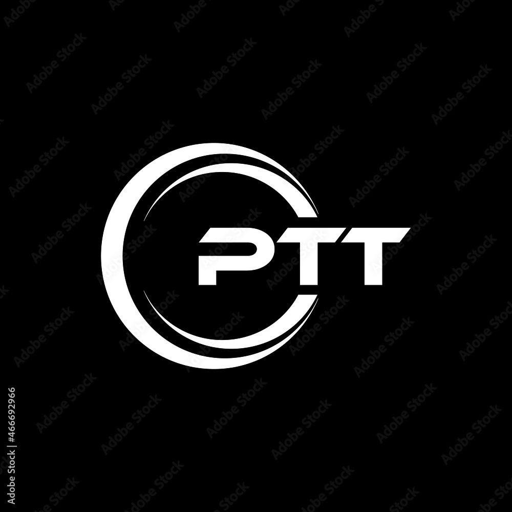 PTT letter logo design with black background in illustrator, vector ...