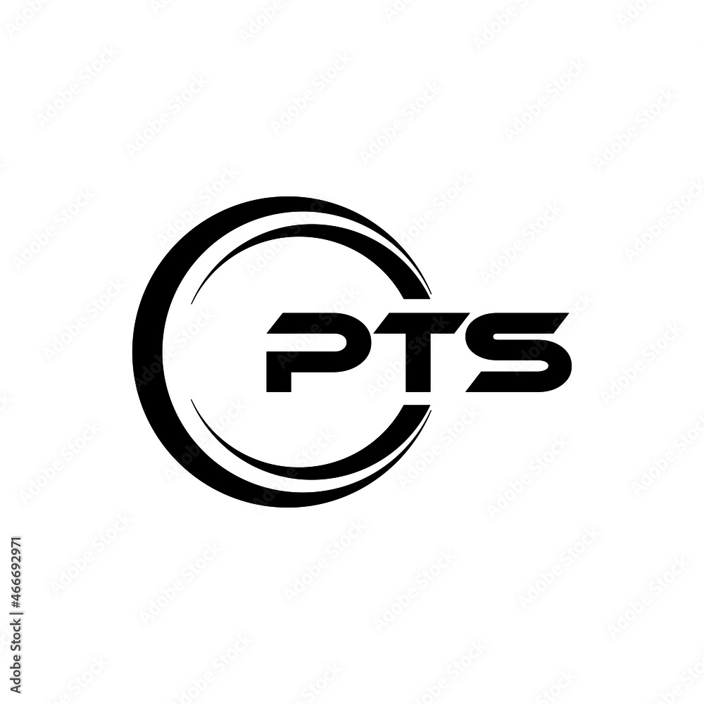 PTS letter logo design with white background in illustrator, vector ...