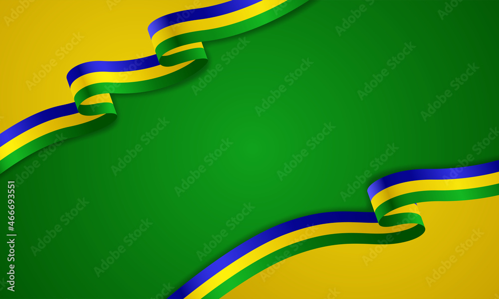 Abstract background with shapes with the colors of the flag of Brazil ...