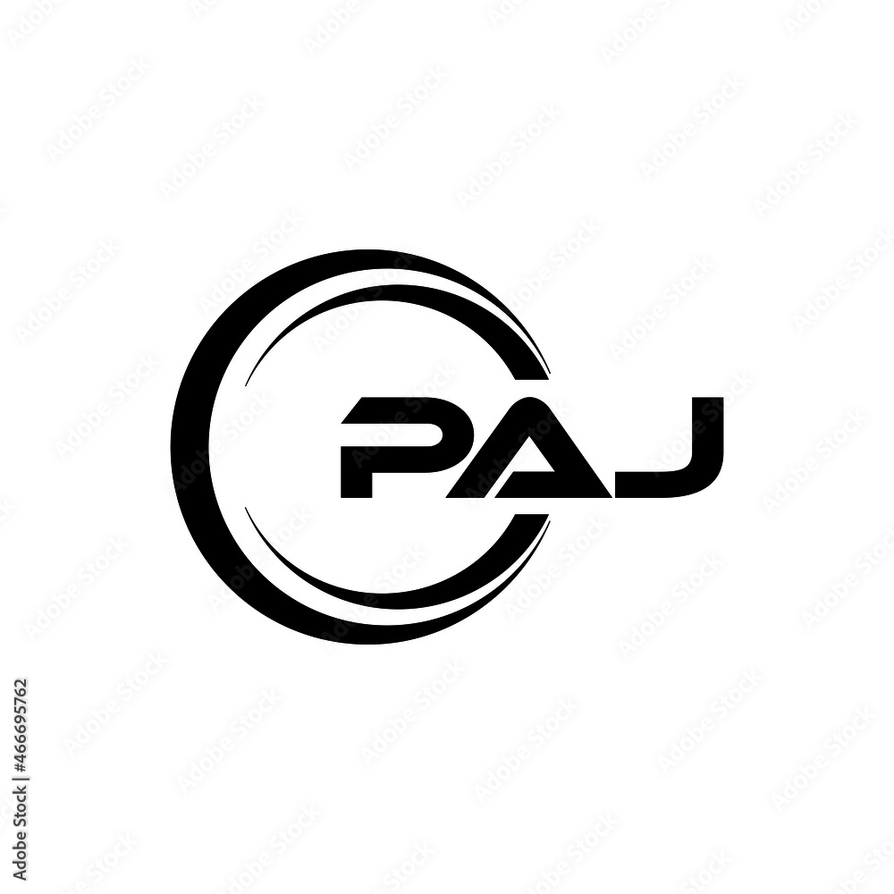 Vecteur Stock PAJ letter logo design with white background in ...