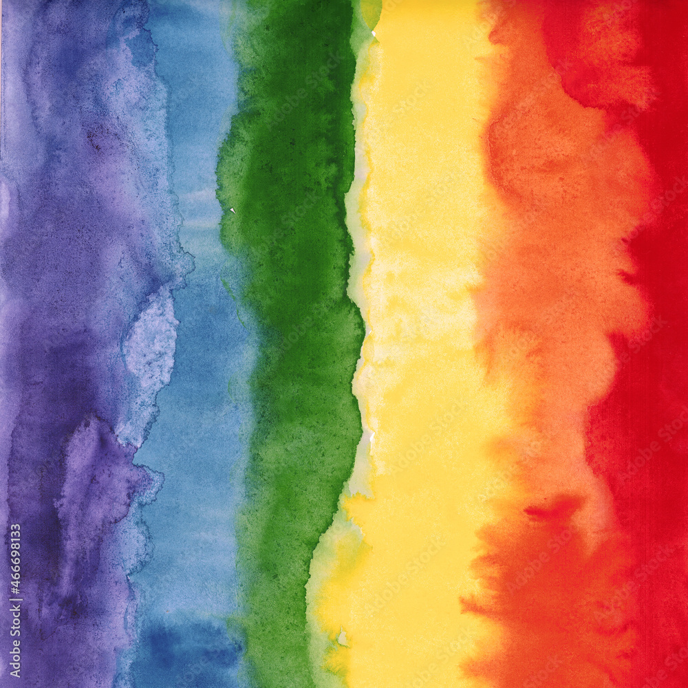 Rainbow flag. Watercolor. LGBT +, LGBTQ +, pride month concept ...