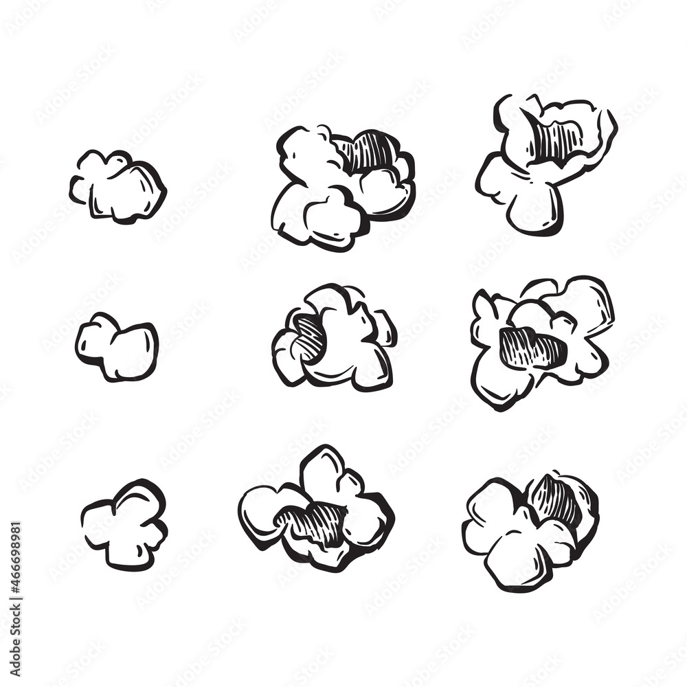 Single Popcorn Kernel Coloring Pages